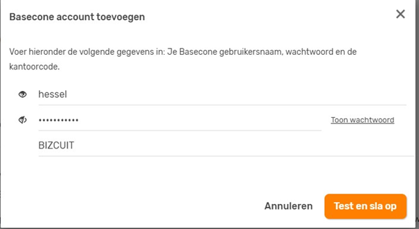 Ik ben een Bizcuit gebruiker en ik wil Basecone gebruiken